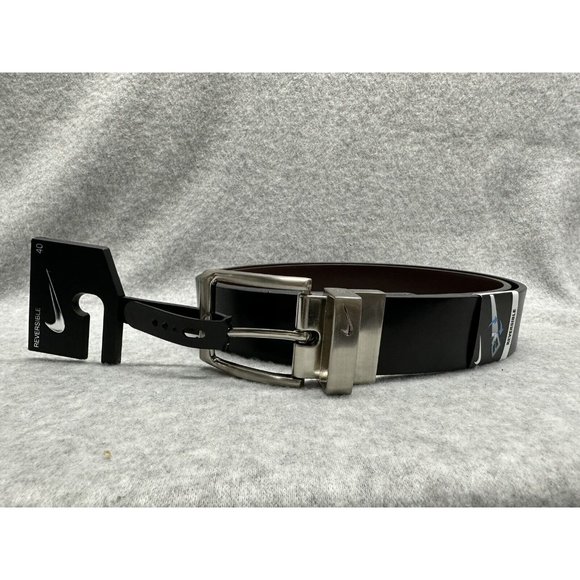 Nike | Accessories | Nike Mens Reversible Brownblack Belt Satin Buckle ...